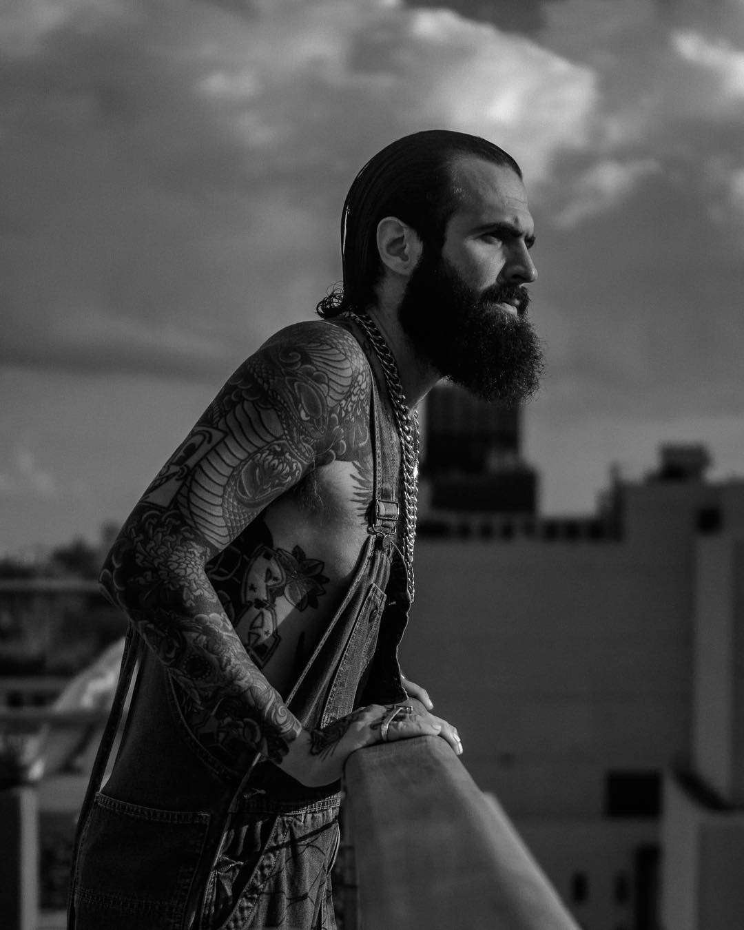 14 photos of the tough bearded Brett David | Tattoo models | iNKPPL